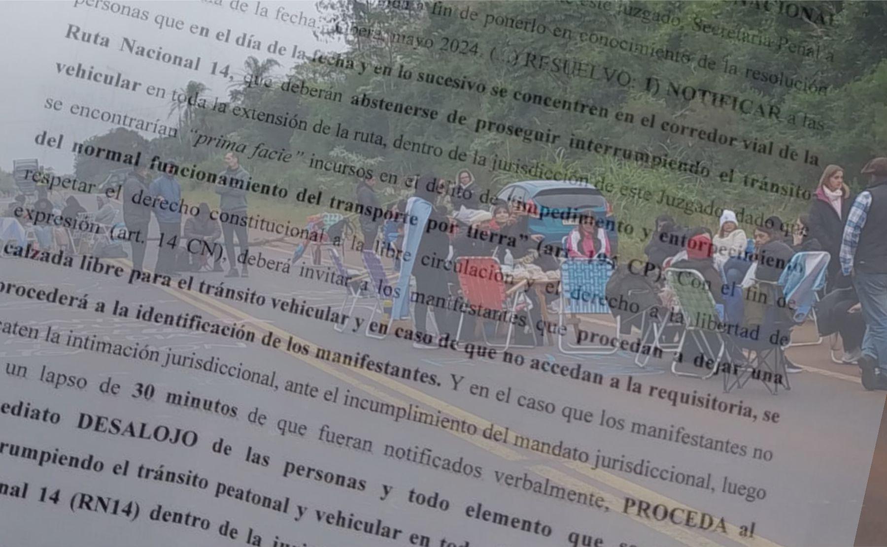 Ordenan despejar toda la Ruta Nacional 14 - Revista Enterate
